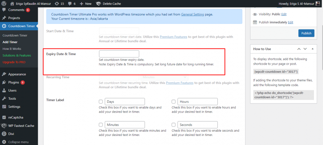 Cara Membuat Countdown Timer di WordPress [Terlengkap]