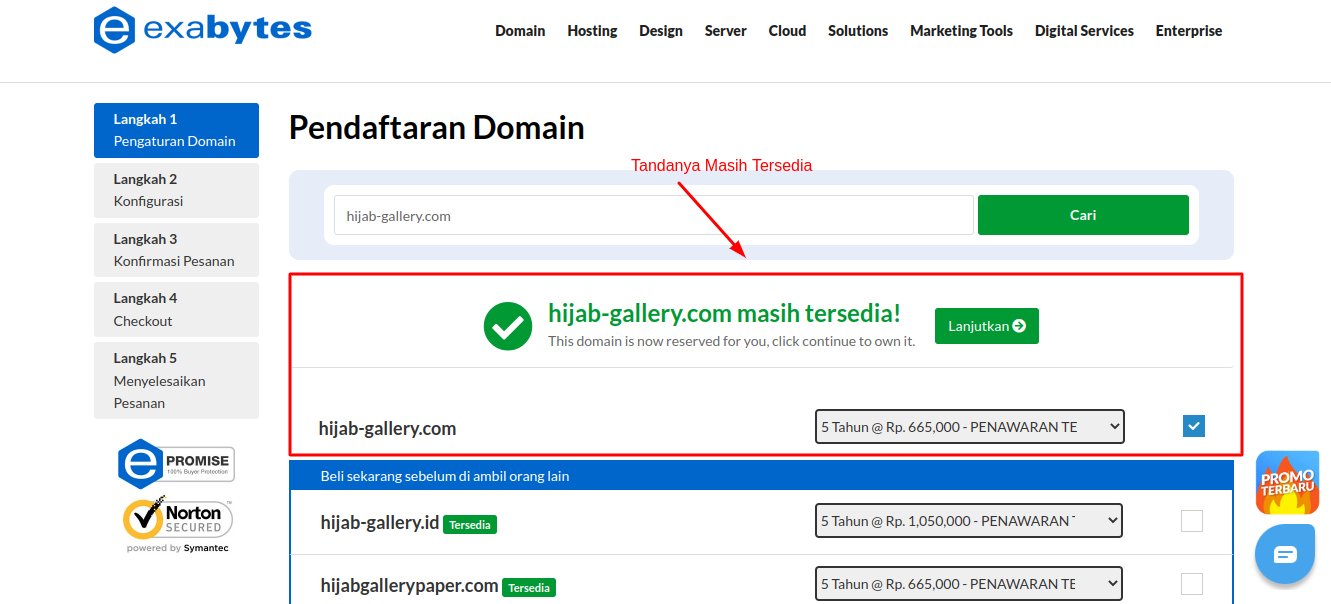 Cara Membeli Nama Domain di Exabytes