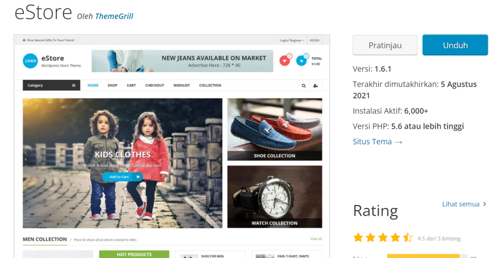10 Template WordPress Ecommerce Terbaik dan Gratis