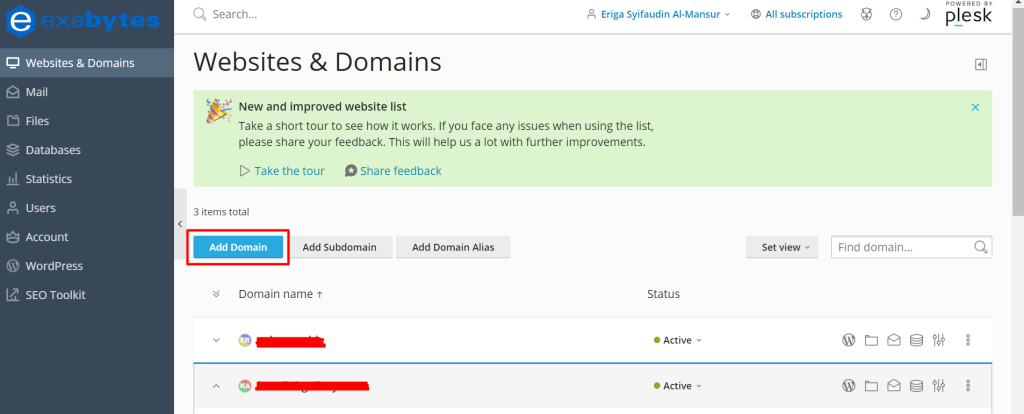 Ketahui Cara Menambah Addon Domain di Plesk