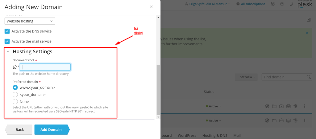 Ketahui Cara Menambah Addon Domain di Plesk